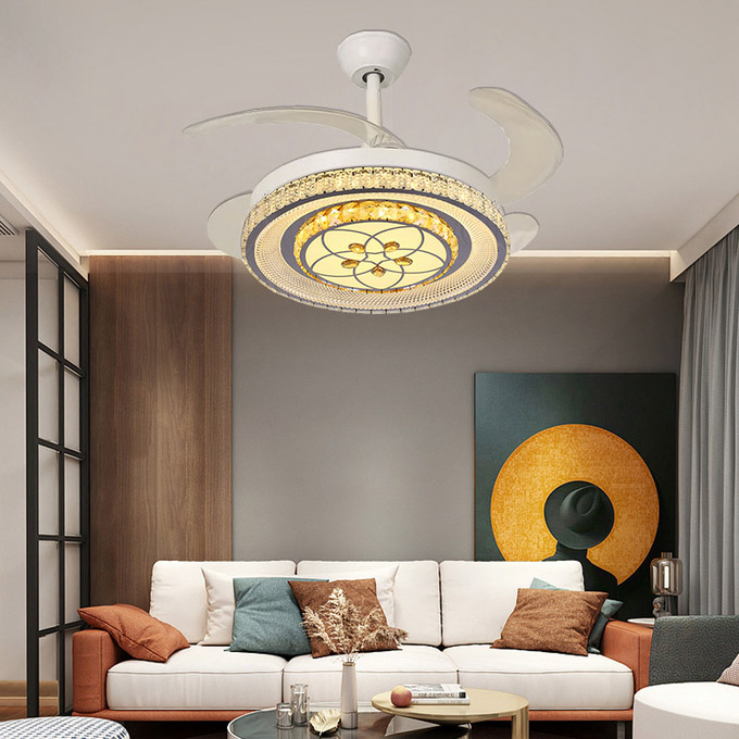 Reversible Folding Ceiling Fan With Light Smart Low Profile Ceiling Fan ...