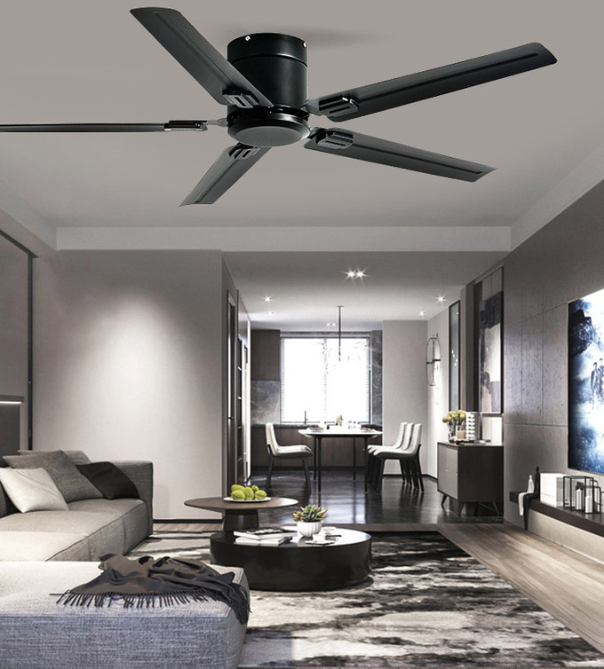 ECO 52 Inch 5 Blade Ceiling Fan With Light For Living Rooms | Modern ...