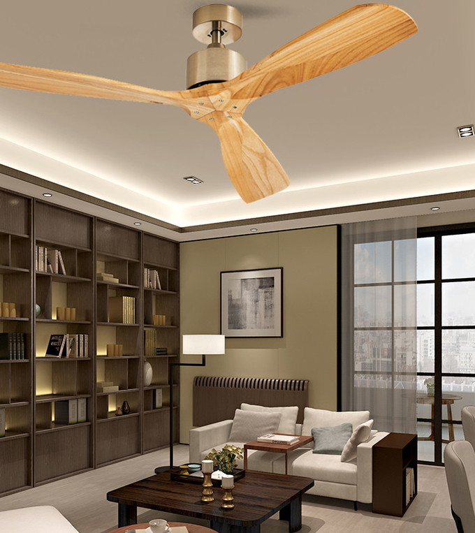 52 Solid Wood Ceiling Fan Real Wood Blade Ceiling Fan With Light | Wood ...