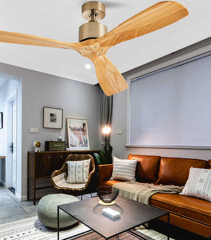 52 Solid Wood Ceiling Fan Real Wood Blade Ceiling Fan With Light | Wood ...