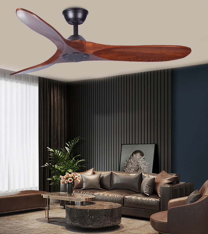 Decorative 60In ECO Fans 3 Blade Wood Ceiling Fan With Light | Wood ...