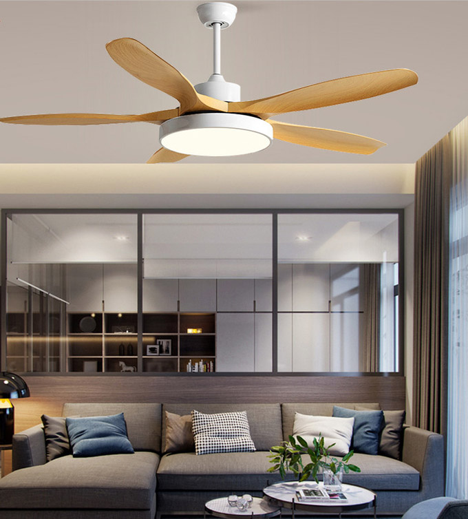 Brown 5 ABS Blades DC Ceiling Fan Modern Ceiling Fans With Lights And ...